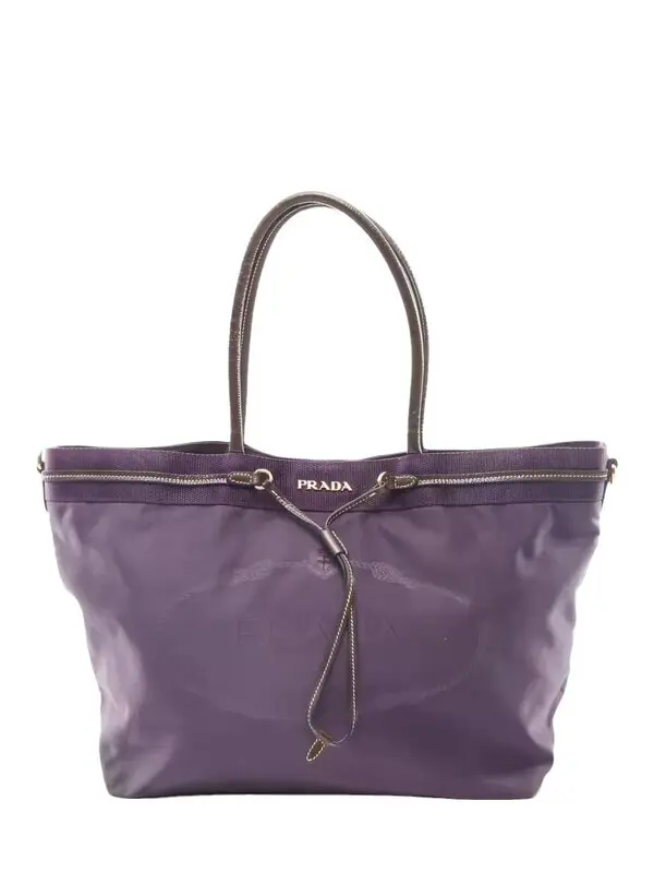 Prada 2000's Jacquard Tote Bag - Purple