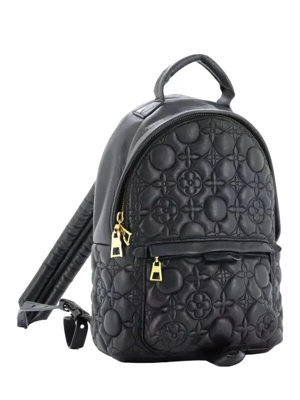 LOUIS VUITTON Palm Springs Malletage Flower Lambskin Pm Backpack - Black