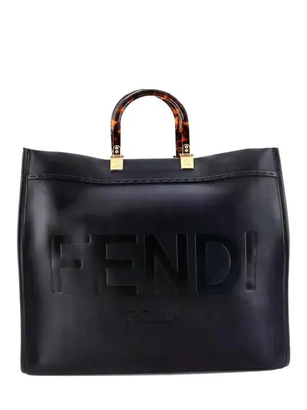 Fendi Sunshine Shopper Large Tote Bag - Black