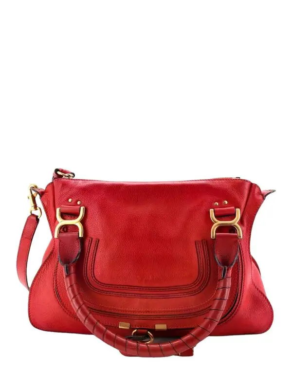 Chloé Marcie Leather Medium Satchel - Red