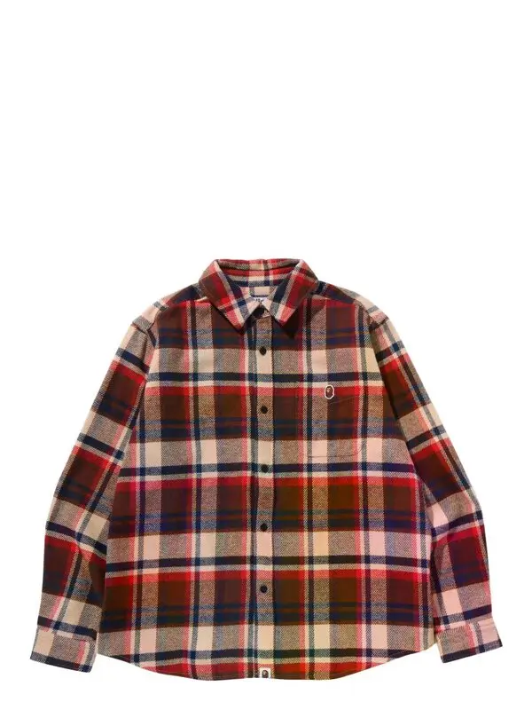 A BATHING APE Check Shirt - Brown