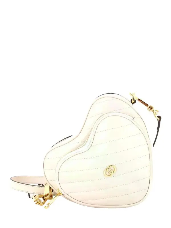 Gucci Interlocking G Heart Quilted Leather Mini Shoulder Bag - Neutrals