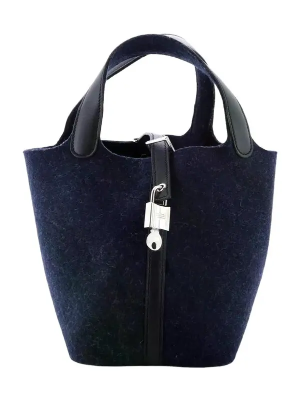 Hermès Picotin Lock Pm Bucket Bag Felt With Leather - Black