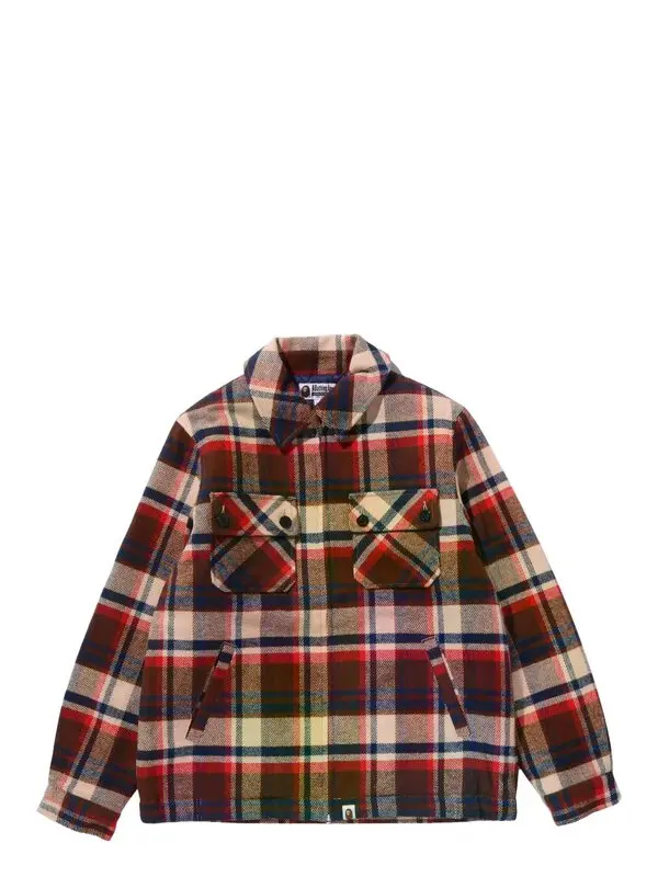 A BATHING APE® Checked Jacket With Pockets - Brown