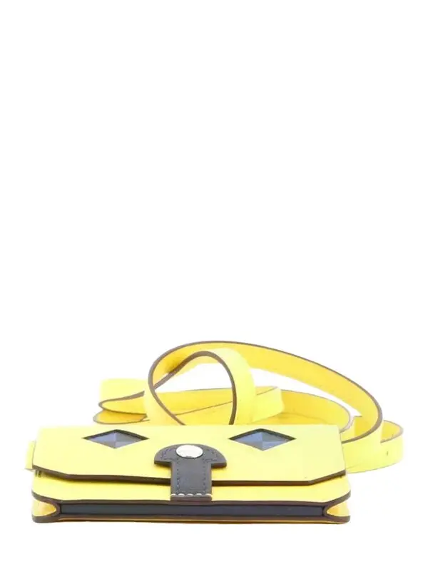 Hermès Chien Card Holder With Strap - Yellow