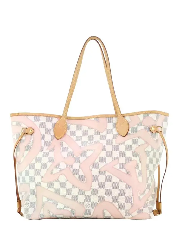 LOUIS VUITTON Neverfull Nm Limited Edition Damier Tahitienne Mm Tote Bag - White
