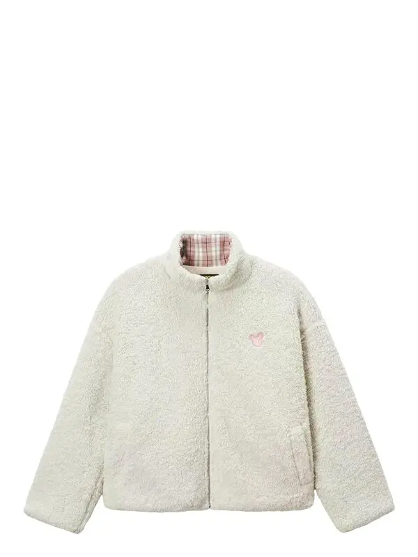 MINI CREAM Turtleneck Zip Jacket - White