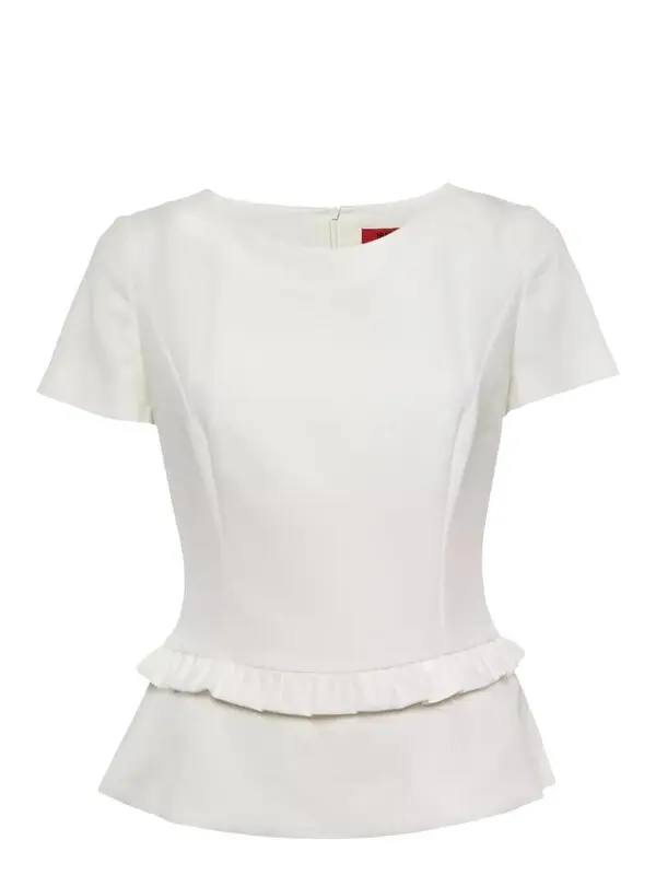 Hugo Boss Crepe Peplum Top - White