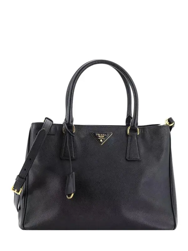 Prada Gardener's Saffiano Leather Medium Tote Bag - Black