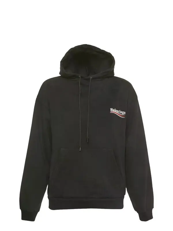 Balenciaga Logo-print Hoodie - Black