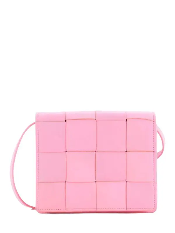 Bottega Veneta Cassette Crossbody Maxi Intrecciato Leather Mini Shoulder Bag - Pink
