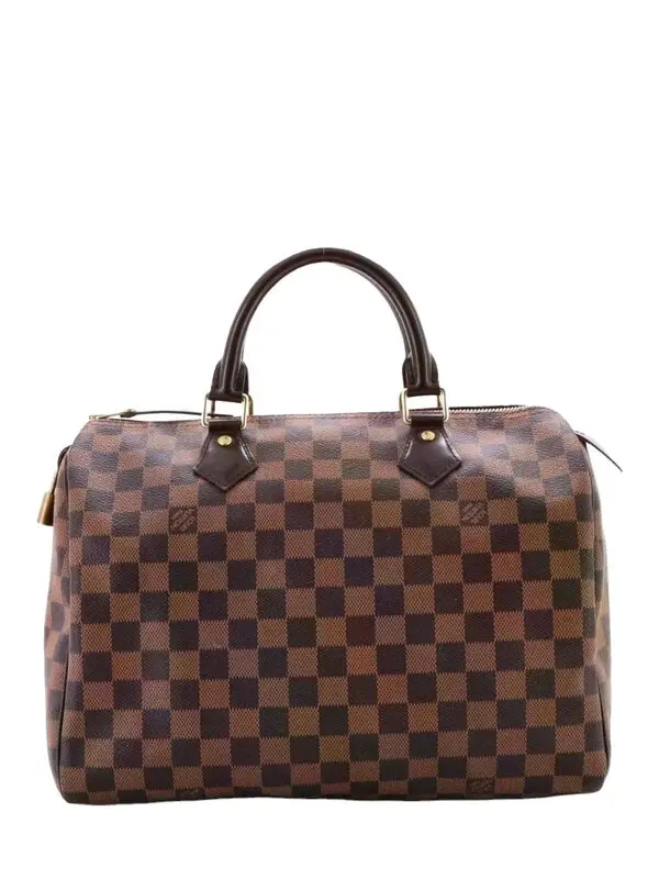 LOUIS VUITTON Speedy Handbag Damier 30 Satchel - Brown