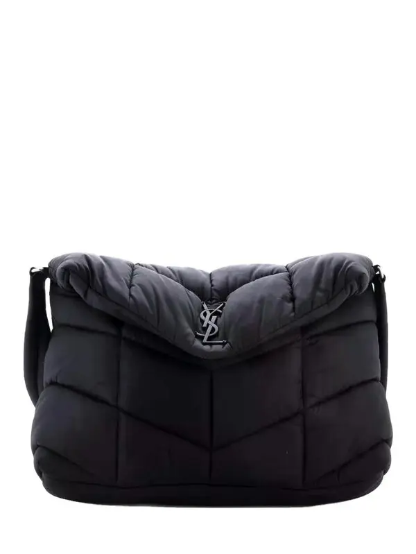 Saint Laurent Loulou Puffer Econyl Shoulder Bag - Black