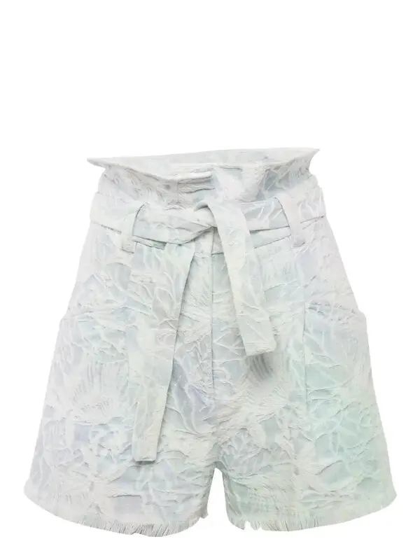 IRO PARIS Jacquard Belted Shorts - Blue