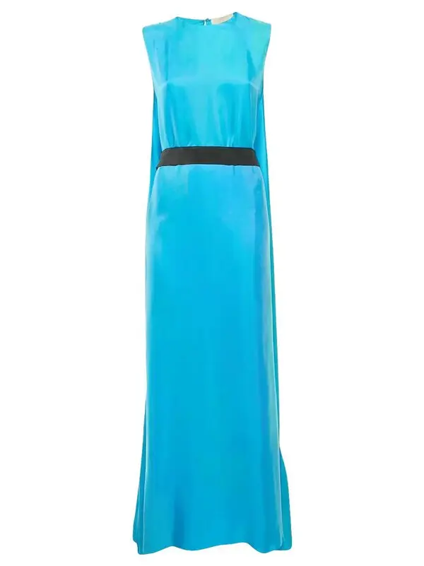 ROKSANDA Ruffled-hem Satin Dress - Blue