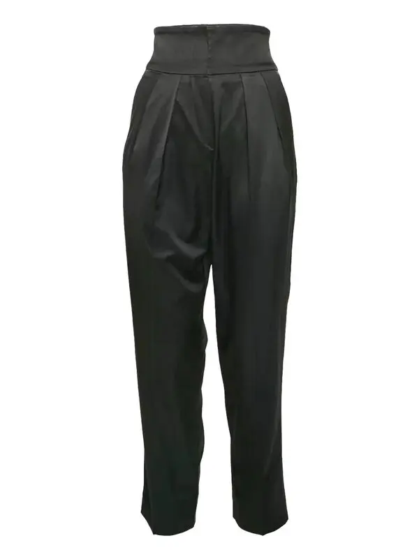 Emporio Armani Satin Pleated Trousers - Black