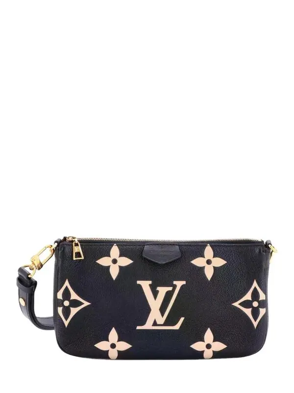 LOUIS VUITTON Multi Pochette Accessoires Bicolor Monogram Empreinte Giant Pouch - Black