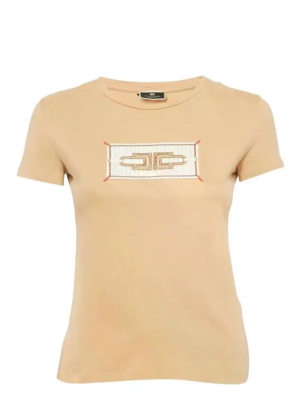Elisabetta Franchi Jersey T-shirt - Neutrals