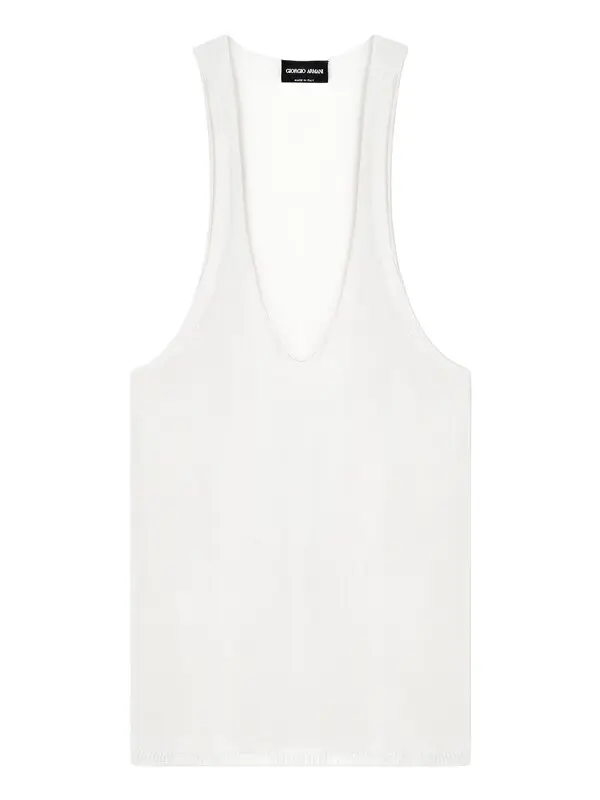 Giorgio Armani Viscose Lurex Top - White