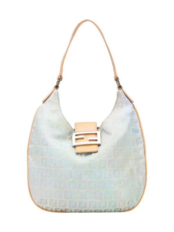 Fendi 2000-2010 Zucchino Canvas Hobo Bag - Blue
