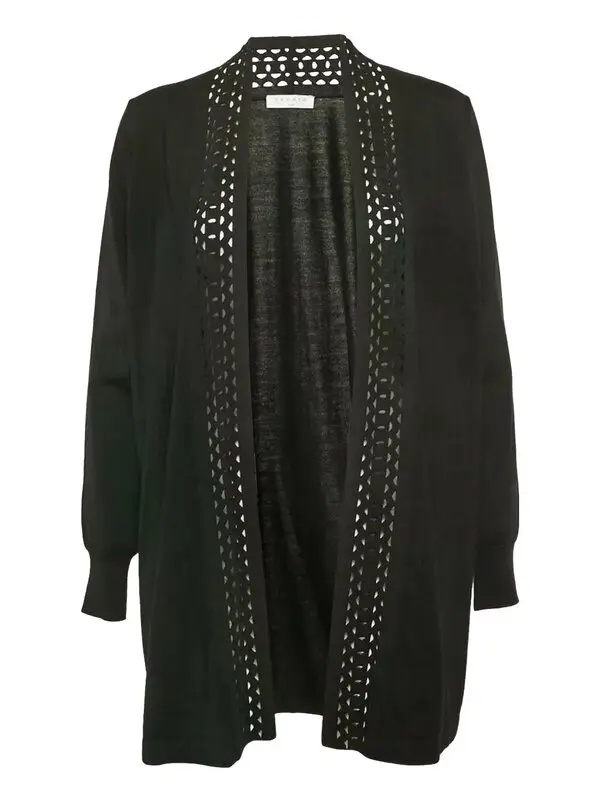 Sandro Open-front Laser-cut Cardigan - Black