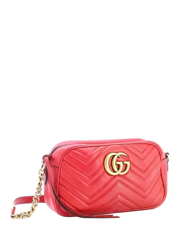 Gucci Gg Marmont Matelasse Small Shoulder Bag - Red