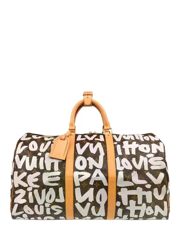 LOUIS VUITTON Keepall 50 Travel Bag X Stephen Sprouse Graffiti - Neutrals