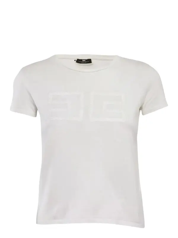 Elisabetta Franchi Logo-embroidered T-shirt - White