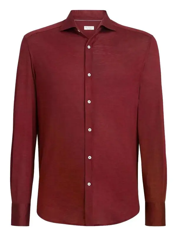 Brunello Cucinelli Button-fasteninf Long-sleeve Shirt - Red