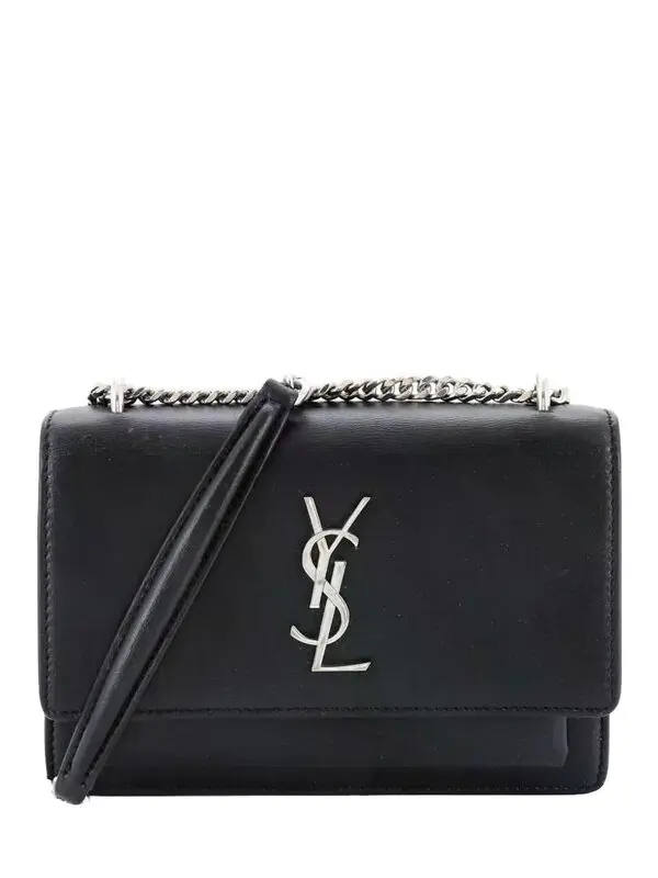 Saint Laurent Sunset Leather Small Crossbody Bag - Black