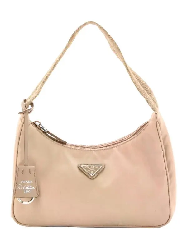 Prada Re-edition 2000 Tessuto Mini Hobo Bag - Neutrals