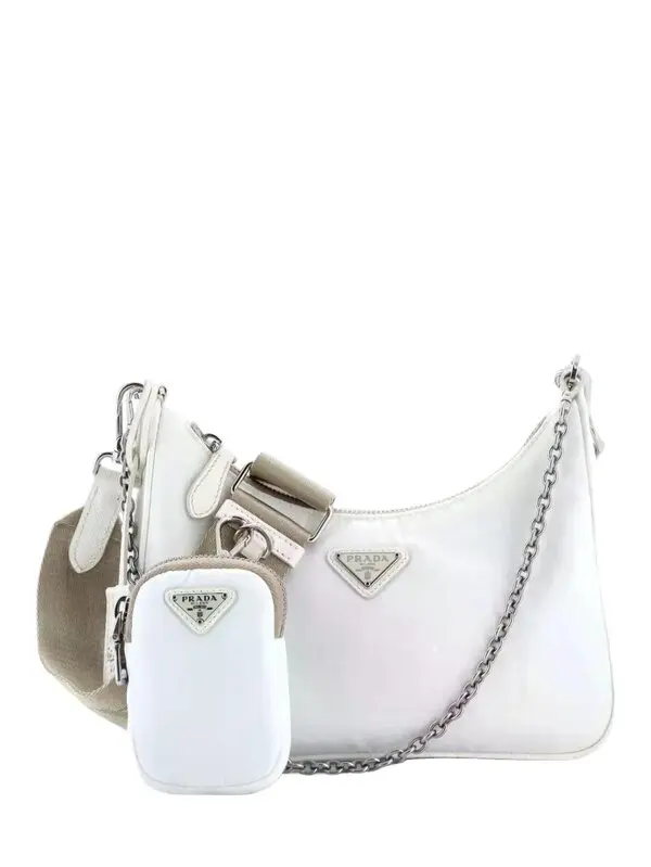 Prada Re-edition 2005 Tessuto Shoulder Bag - White