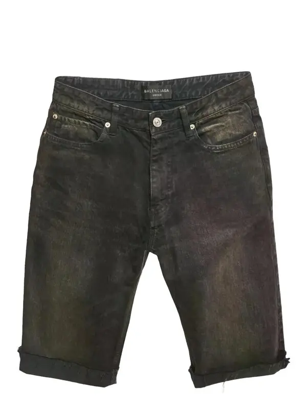 Balenciaga Faded Denim Shorts - Grey