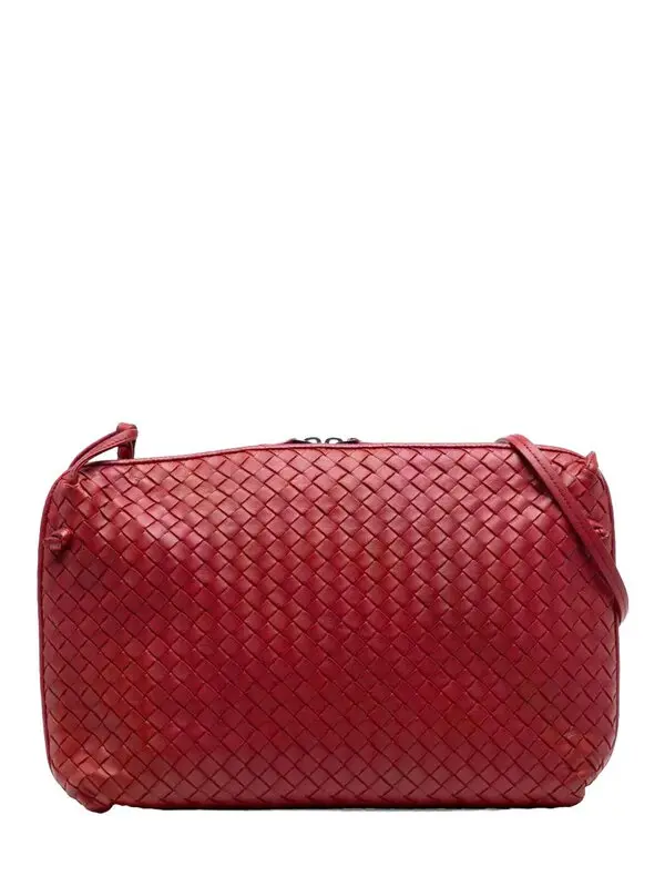 Bottega Veneta 2012-2025 Large Nappa Intrecciato Nodini Crossbody Bag - Red