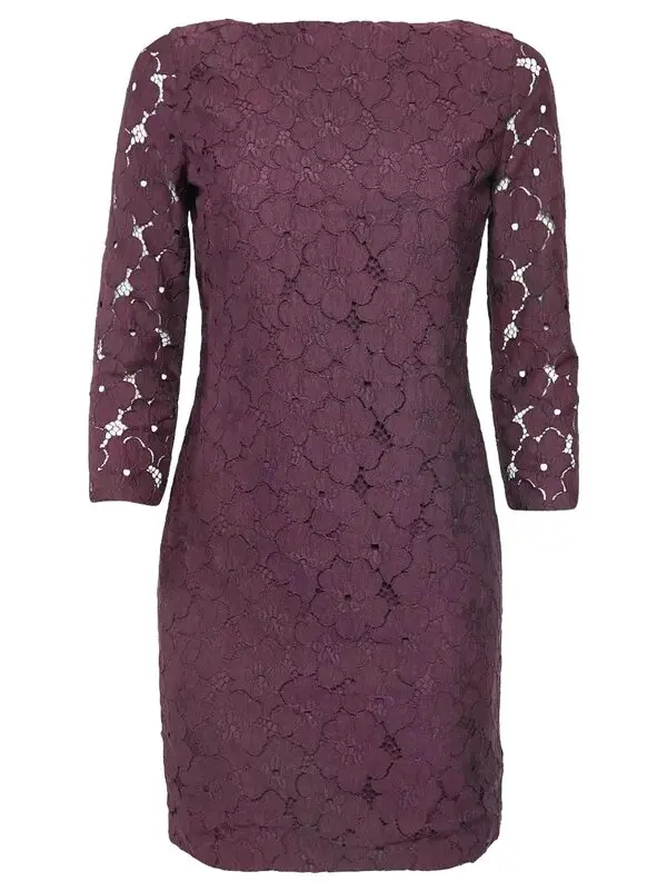 Diane Von Furstenberg Sarita Flower-lace Mini Dress - Purple