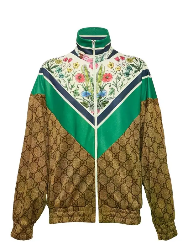 Gucci Floral Gg Track Jacket - Brown