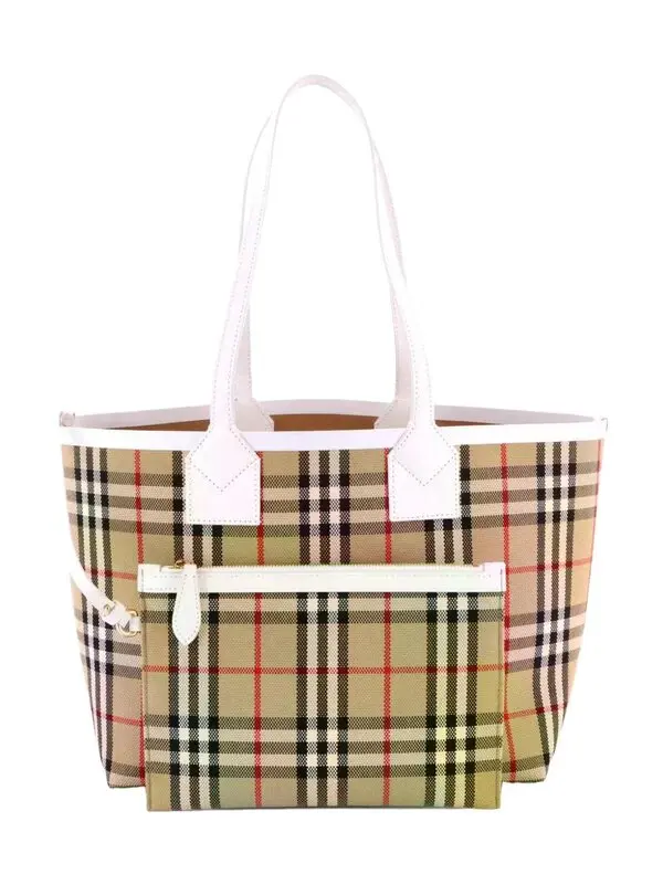 Burberry London Vintage Check Small Tote Bag - Brown