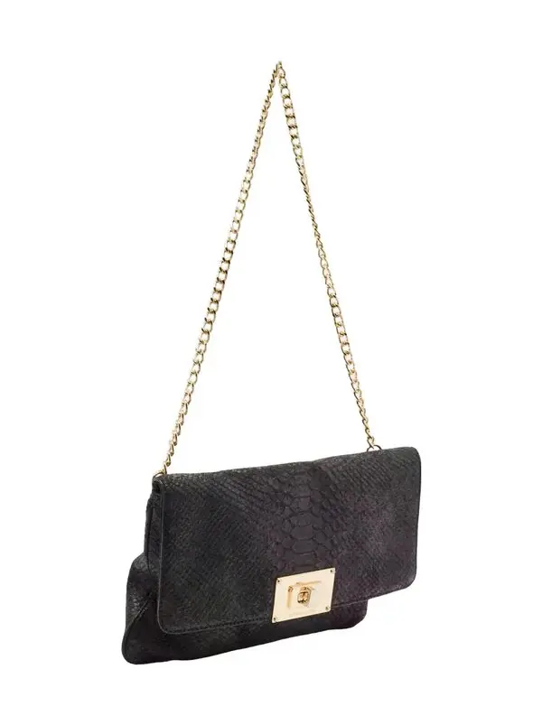 Michael Kors Python-embossed Leather Chain Bag - Black