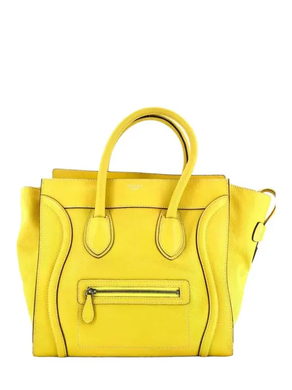 Celine Luggage Bag Mini Tote Grainy Leather - Yellow