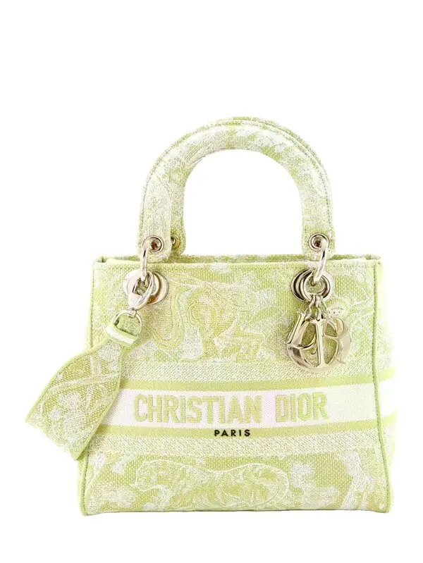 Dior Toile De Jouy Lady D-lite Tote Bag - Green
