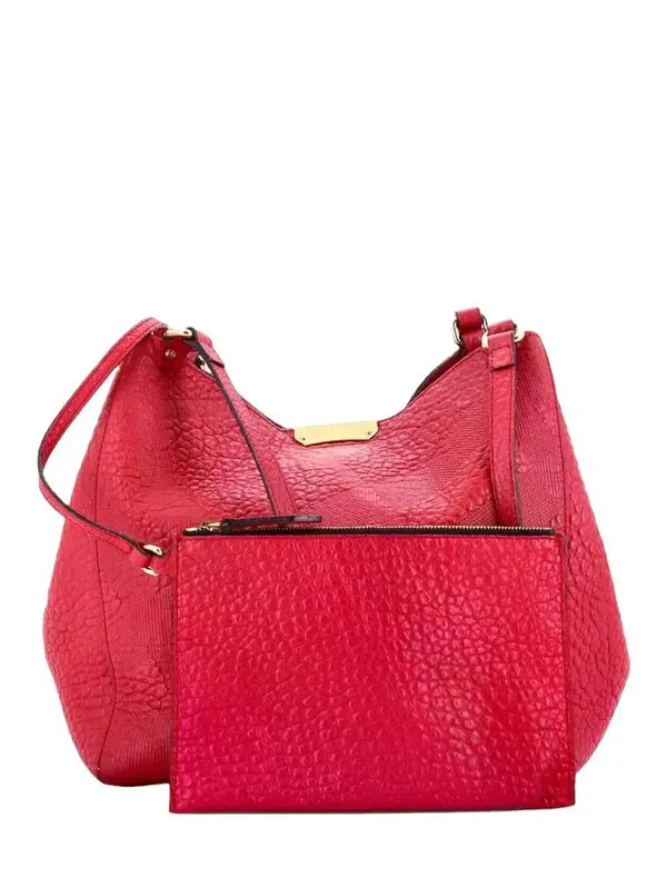 Burberry Canter Embossed Leather Tote - Red