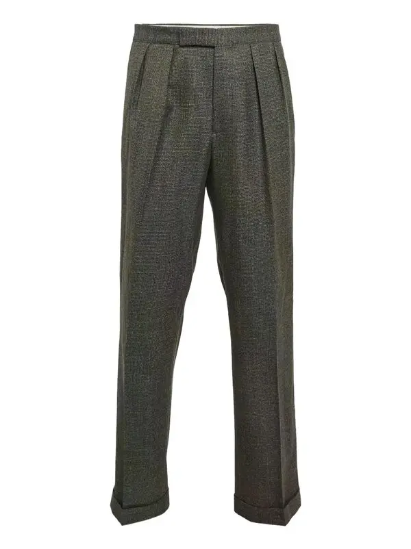 Etro Pleated Wool Trousers - Black