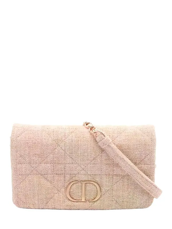 Dior 2010s Caro Chain Tweed Shoulder Bag - Neutrals