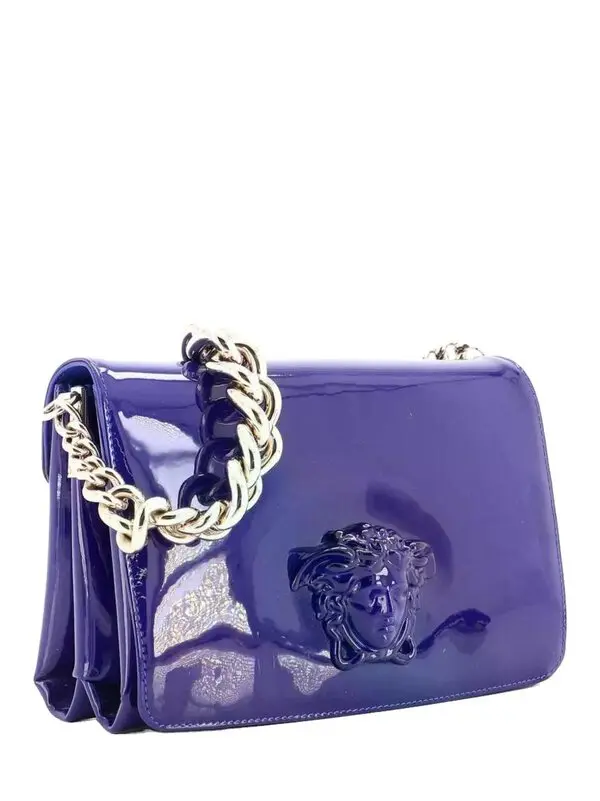 Versace Palazzo Medusa Flap Leather Shoulder Bag - Blue