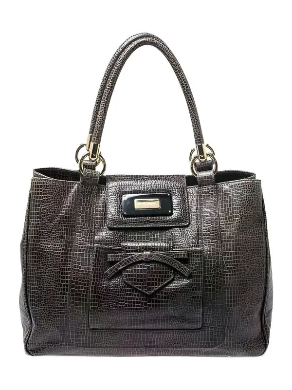 Emporio Armani Crocodile-embossed Leather Tote Bag - Green