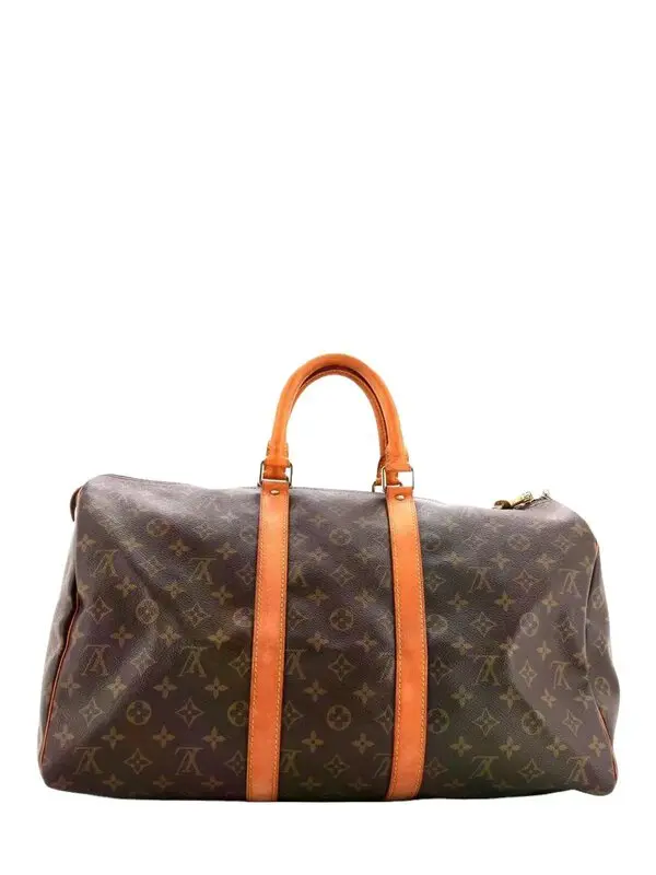 LOUIS VUITTON Keepall Monogram Canvas 45 Satchel - Brown