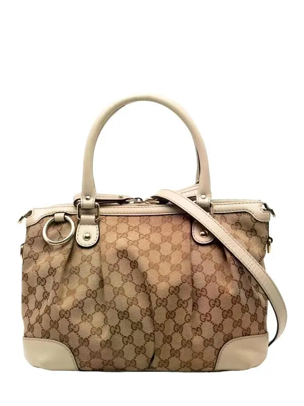 Gucci Gg Canvas Sukey Satchel - Brown