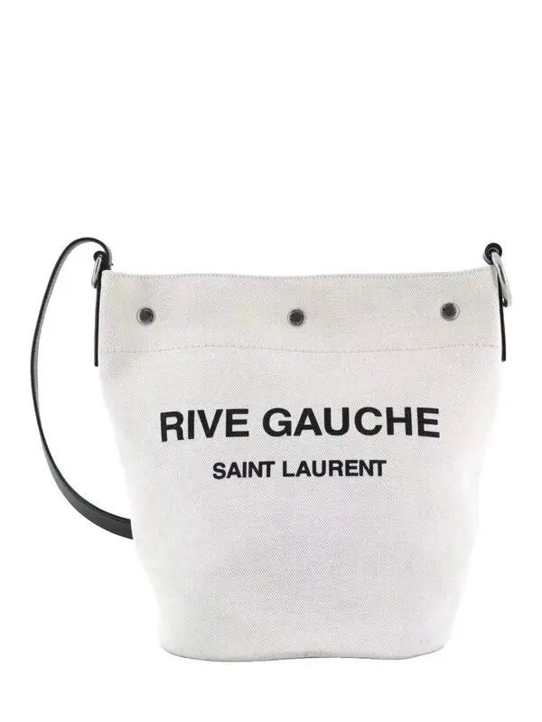 Saint Laurent Rive Gauche Canvas Bucket Bag - Black