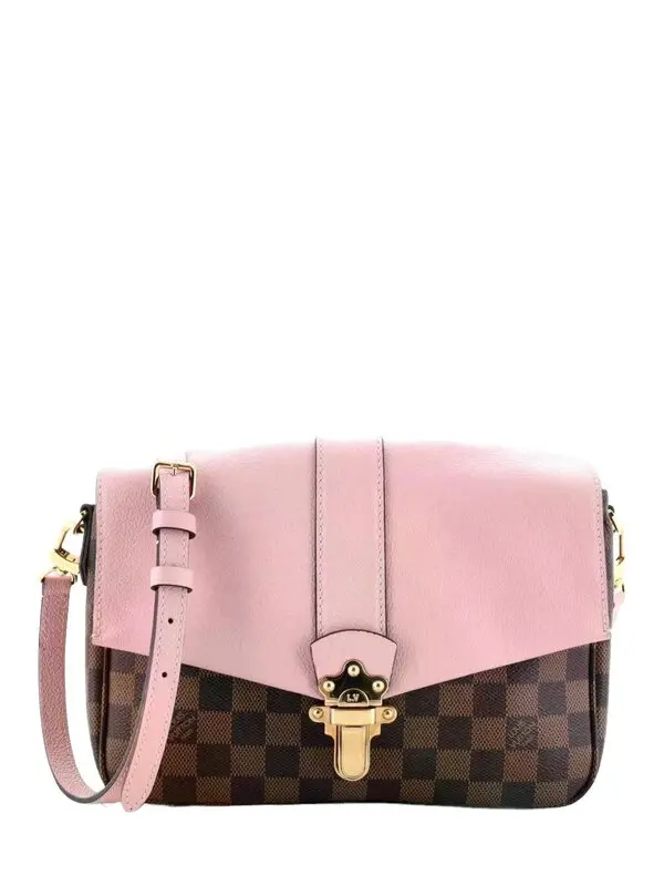 LOUIS VUITTON Clapton Handbag Damier And Leather Pm - Brown