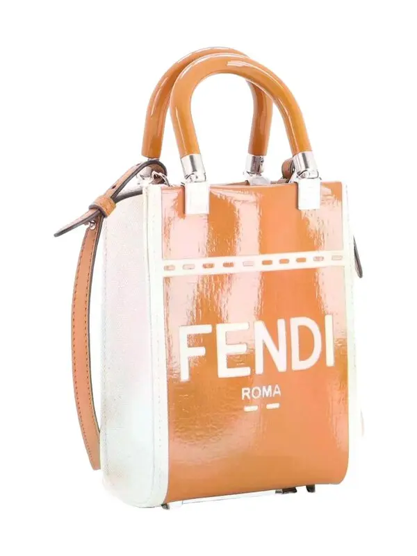 Fendi Sunshine Shopper Mini Crossbody Bag - Brown